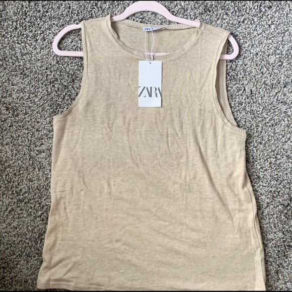 Zara | Tops | Zara Soft Feel Beige Top | Poshmark